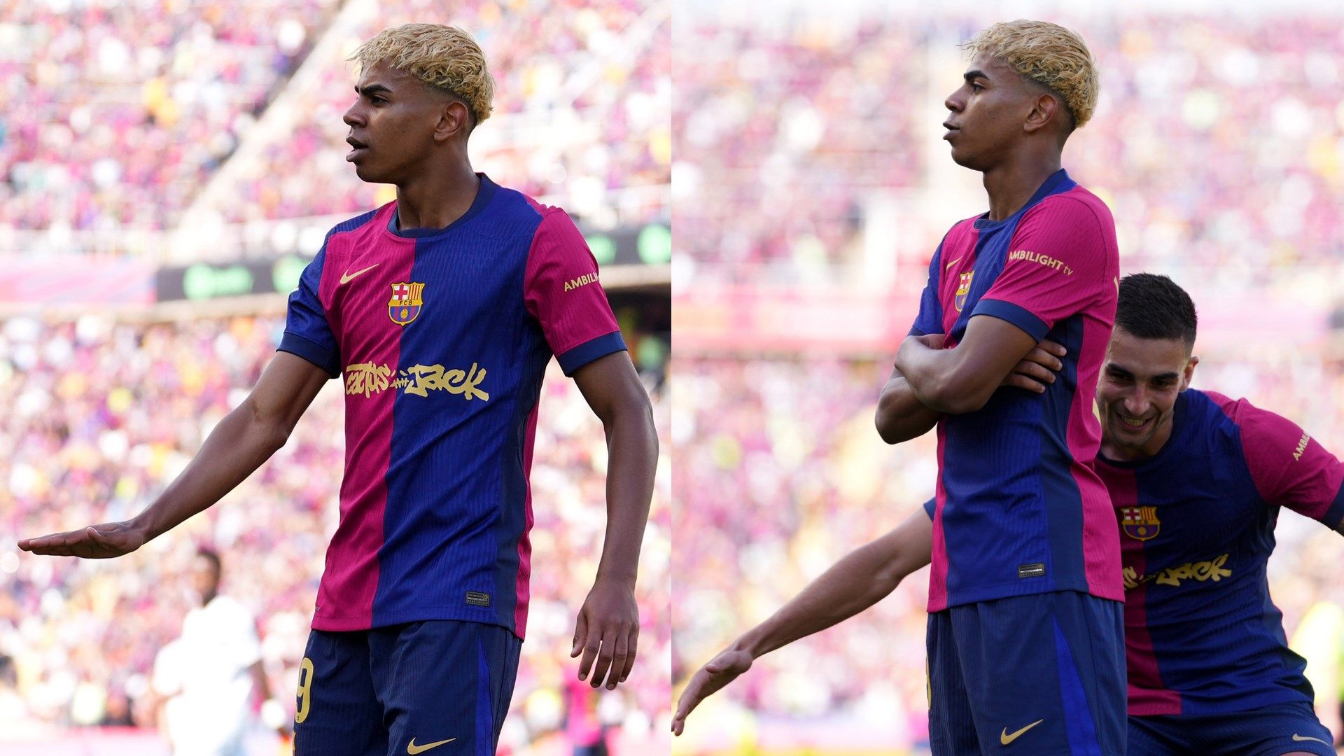 Lamine Yamal mocks Real Madrid with Cristiano Ronaldo AND Kylian Mbappe celebration after ...